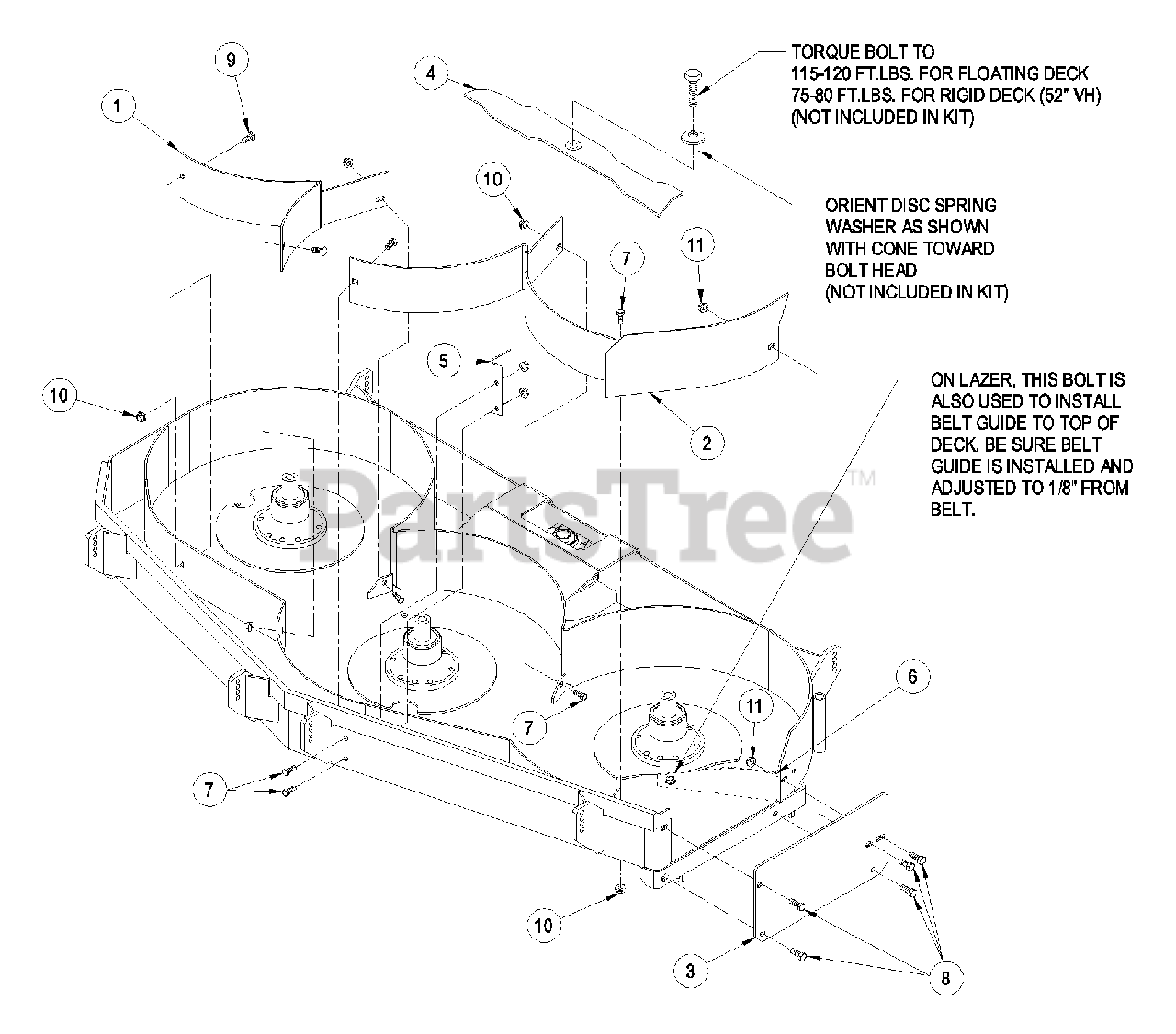 Exmark MK604 - Exmark 60" Floating Side Discharge Deck Mulching Kit ...