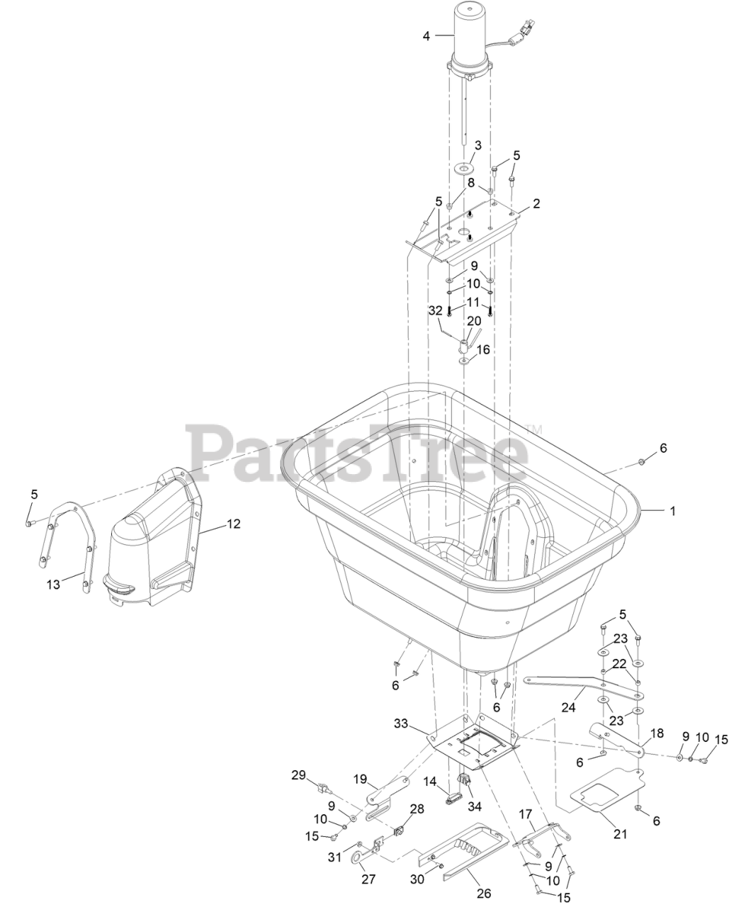 Exmark 142-5462 - Exmark Spreader Attachment (SN: 411294212 & Above ...