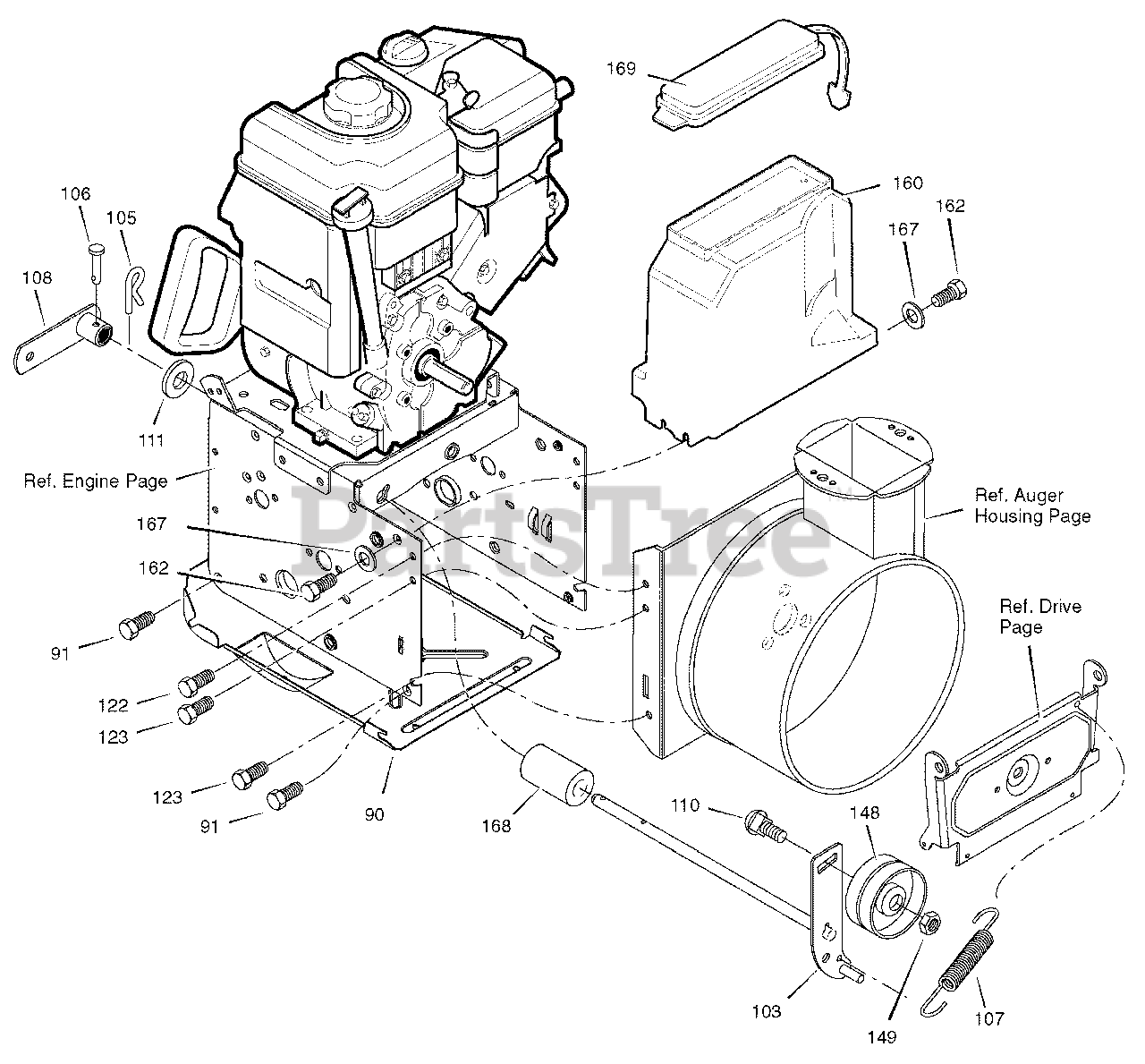 Frontier ST0927 (627904x16B) - Frontier 27" Snow Thrower (2004) Frame ...