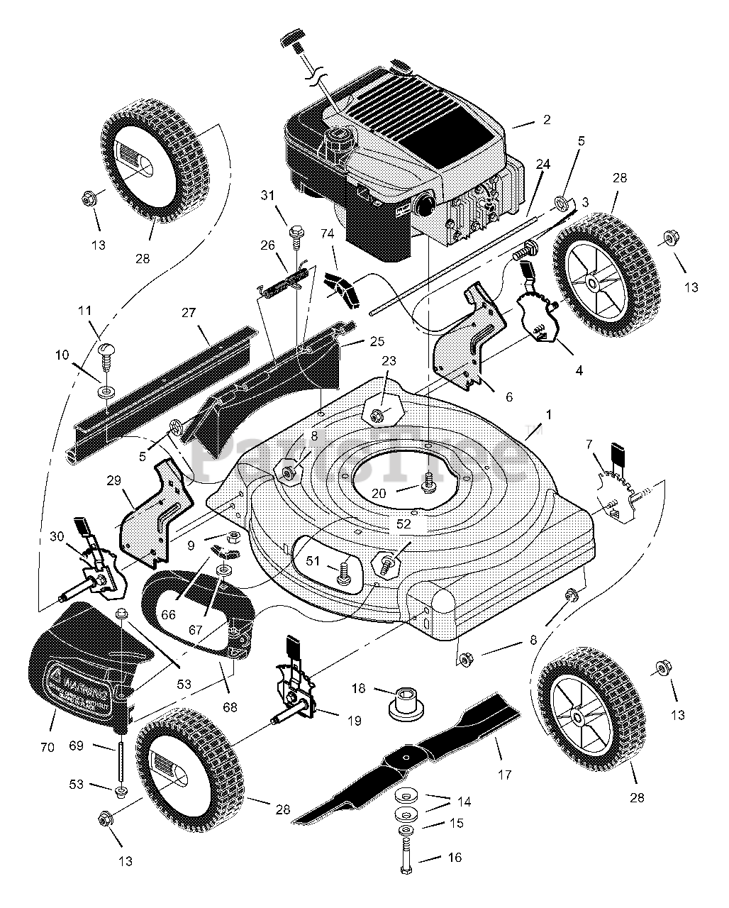 Murray 204310x78A - Murray 20" Walk-Behind Mower (2003) Mower Housing ...