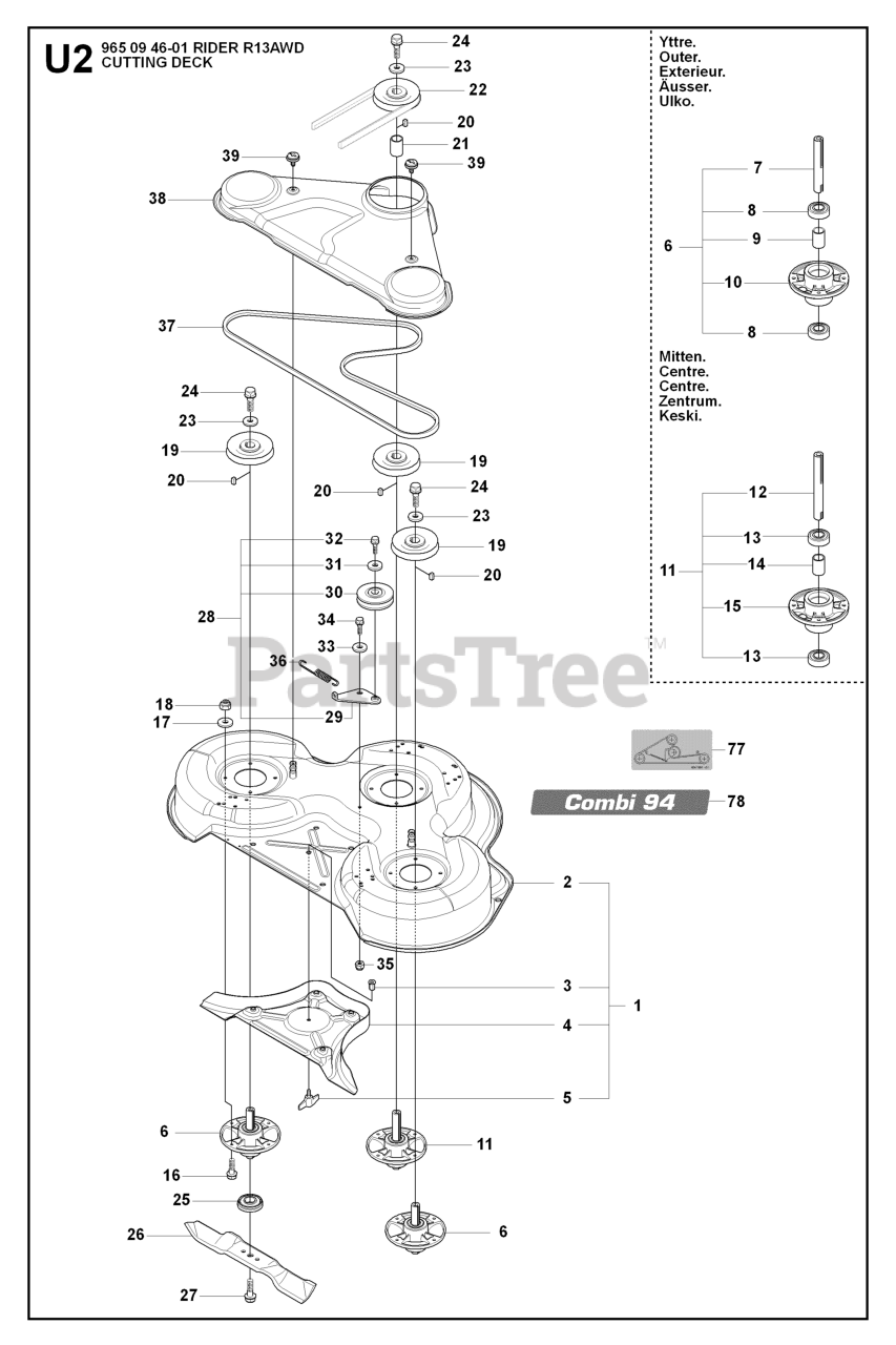 Husqvarna R 13 AWD (965094601) - Husqvarna Swedish Riding Mower (2007 ...