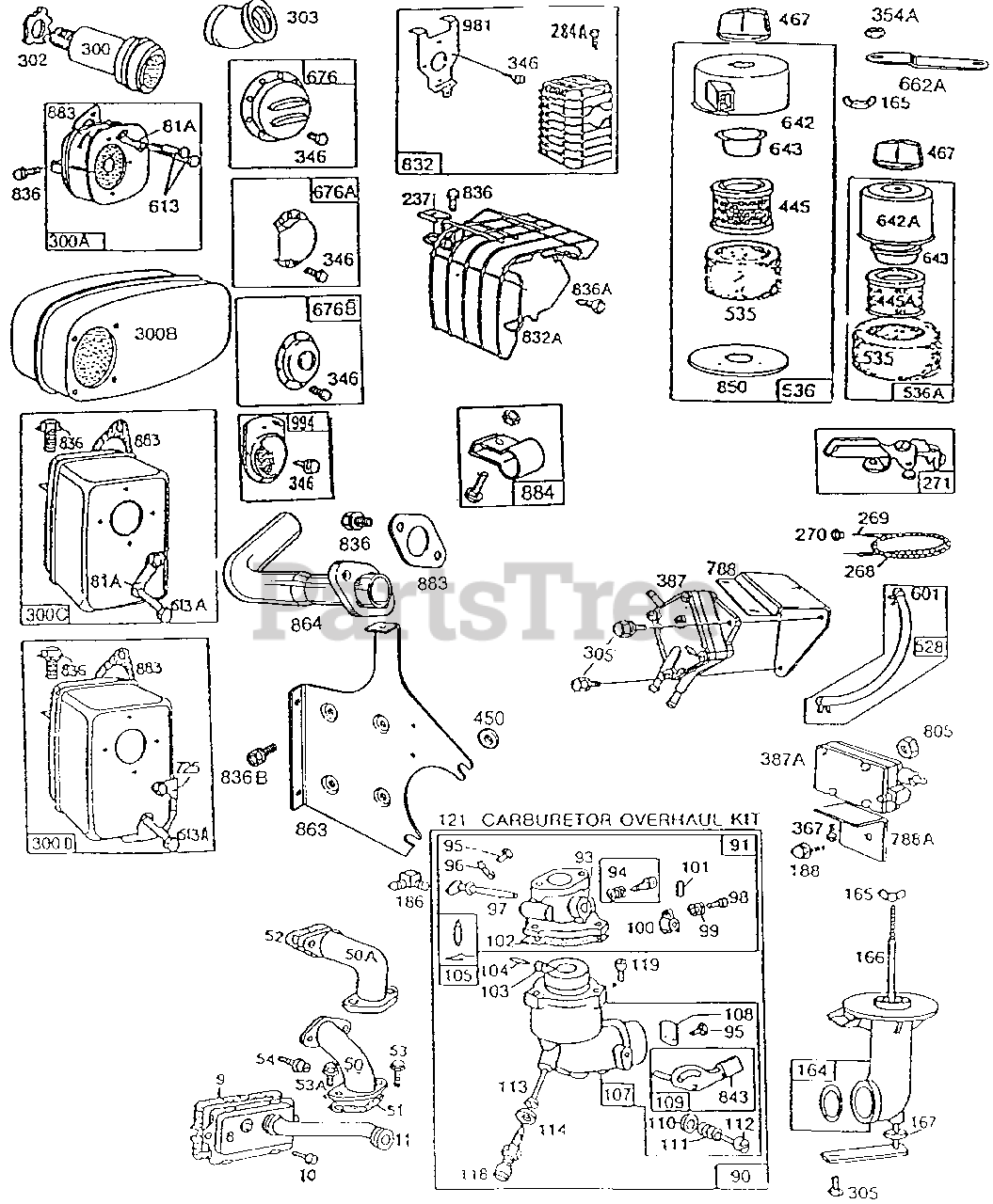 Briggs & Stratton 195437-0884-01 - Briggs & Stratton Horizontal Engine ...